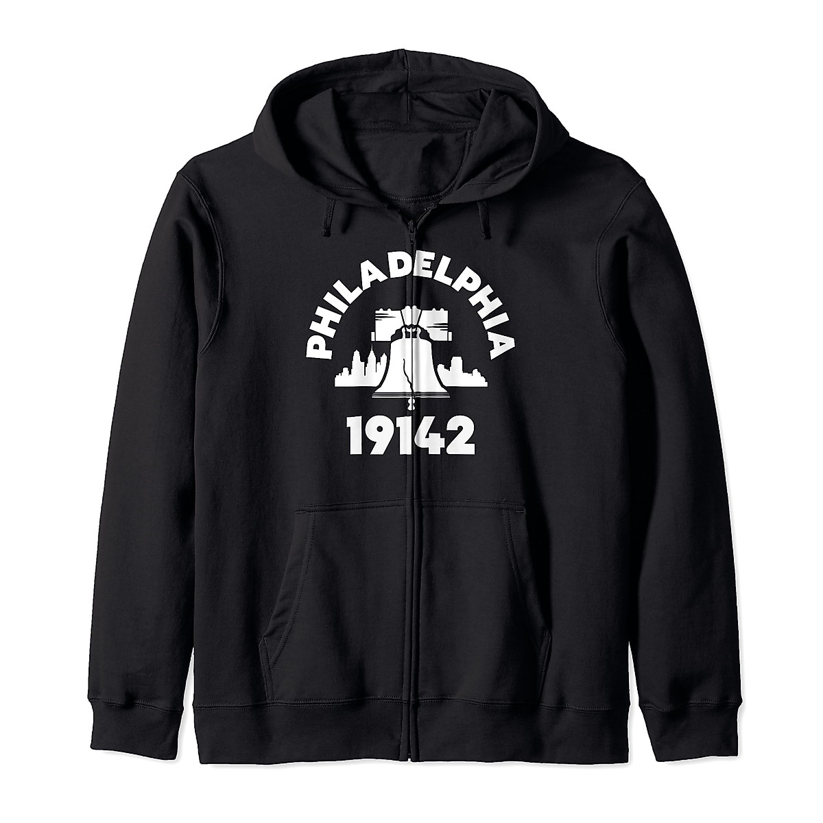 Philly Neighborhood 19142 Zip Code Philadelphia Liberty Bell Zip Hoodie