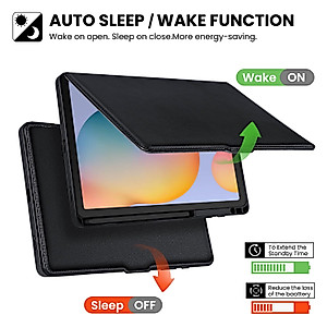 ZtotopCases for Samsung Galaxy Tab S6 Lite 10.4 Inch Tablet Case 2024/2022/2020 [5 Magnetic Stand Angles] with S Pen Holder,PU Leather, TPU+PC Back Cover, Model(SM-P620/P625/P610/P613/P615/619), Black