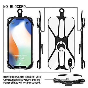 Kinizuxi 2 Pcs Cell Phone Lanyard Crossbody with Adjustable Neck Strap and Phone Ring Grip,Universal Smartphone Lanyard for iPhone Lanyards for Around The Neck Compatible with Most Smartphones