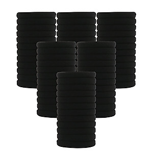 60PCS Black Large Hair ties, Cotton Hair Bands, Seamless Hair Ponytail Holders, by BAOLI