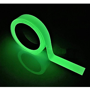Glow in The Dark Tape - 33 FT X 0.5 Inch Luminous Photoluminescent/Luminescent Emergency Roll Safety Egress Markers Stairs, Walls, Steps, Exit Sign. Glowing Pro Theatre Stage Floor (33 ft X0.5 inch)