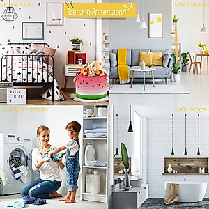 visesunny Collapsible Large Capacity Basket Watermelon Slice Clothes Toy Storage Hamper with Durable Cotton Handles Home Organizer Solution for Bathroom, Bedroom, Nursery, Laundry,Closet