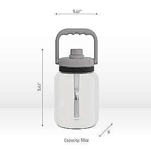 asobu Juggler a Tritan, Freezable Unbreakable and Large Capacity Water Jug with Easy Grip Handle 50 Ounces (50 Ounces, Mustard)