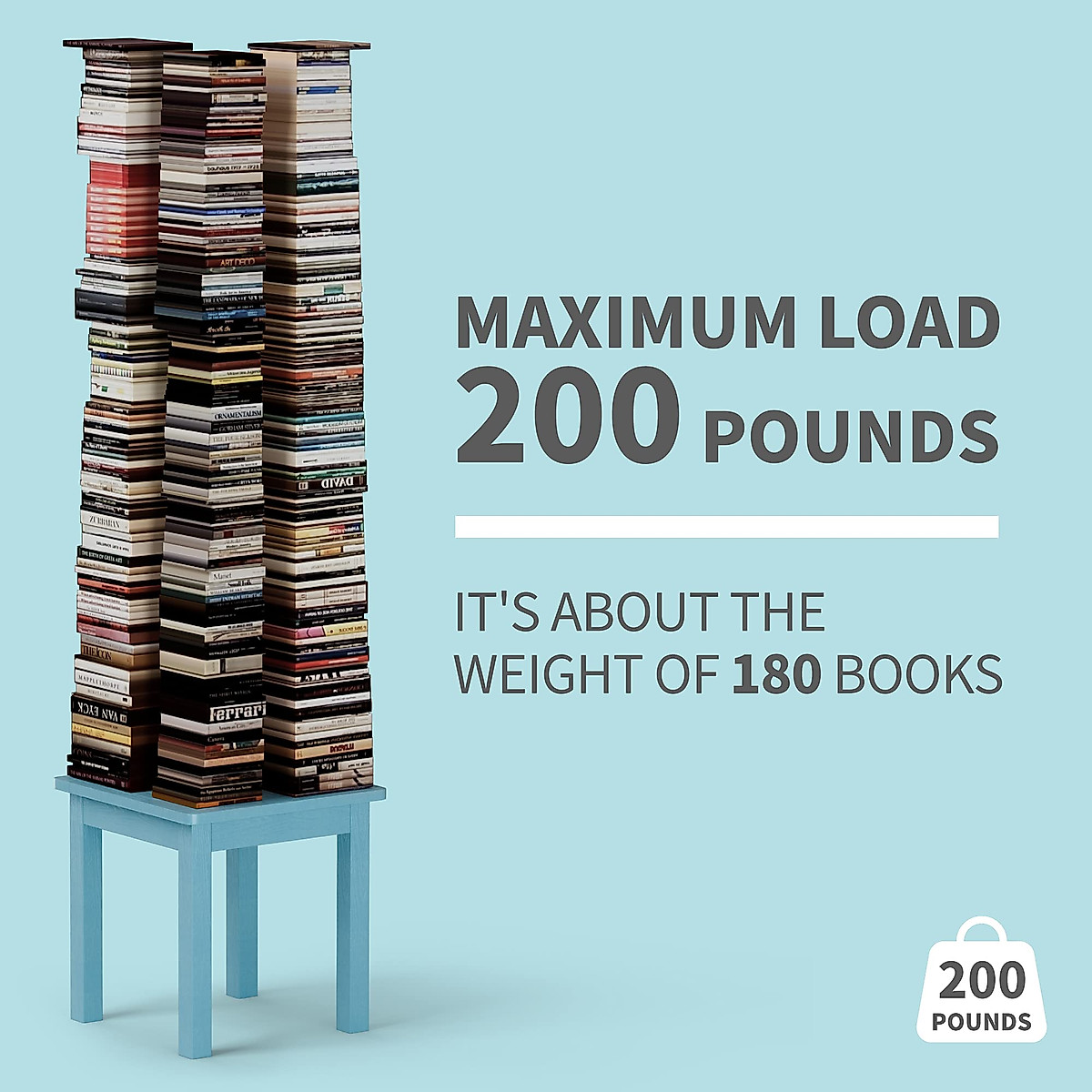 YEFU Oversize Outdoor Side Table, 18 Inch Outside Plastic Adirondack Side Table Weather Resistant, HIPS High Strength Poly Wood Rustproof Waterproof Material for Patio, Pool, Front Porch Table(Blue)