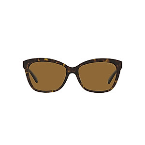 Coach HC8305 Sunglasses, Dark Tortoise/Brown Polarized, 57 mm