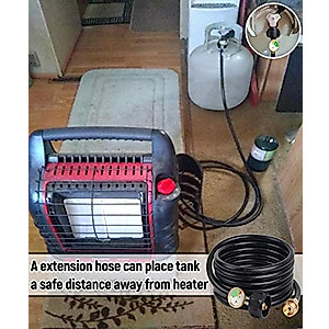 SHINESTAR 12 Feet Propane Hose Adapter with Gauge, Fit for Mr. Heater Buddy Heater, Blackstone Tabletop Griddle, Portable Propane Camping Stove and More, Connects to 5-40 lb Propane Tank