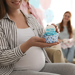 300 count Baby Shower Cupcake Liners Boy Elephant Muffin Cups Paper Liners Blue Cupcake Wrappers Baking Cups Baking Liners Holders for Baby Boy Birthday Party Decorations