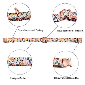 Metal Buckle Dog Collar, Durable Adjustable Dog Collar Soft for Small Medium Large Dogs (S(10-14in), Flower3)