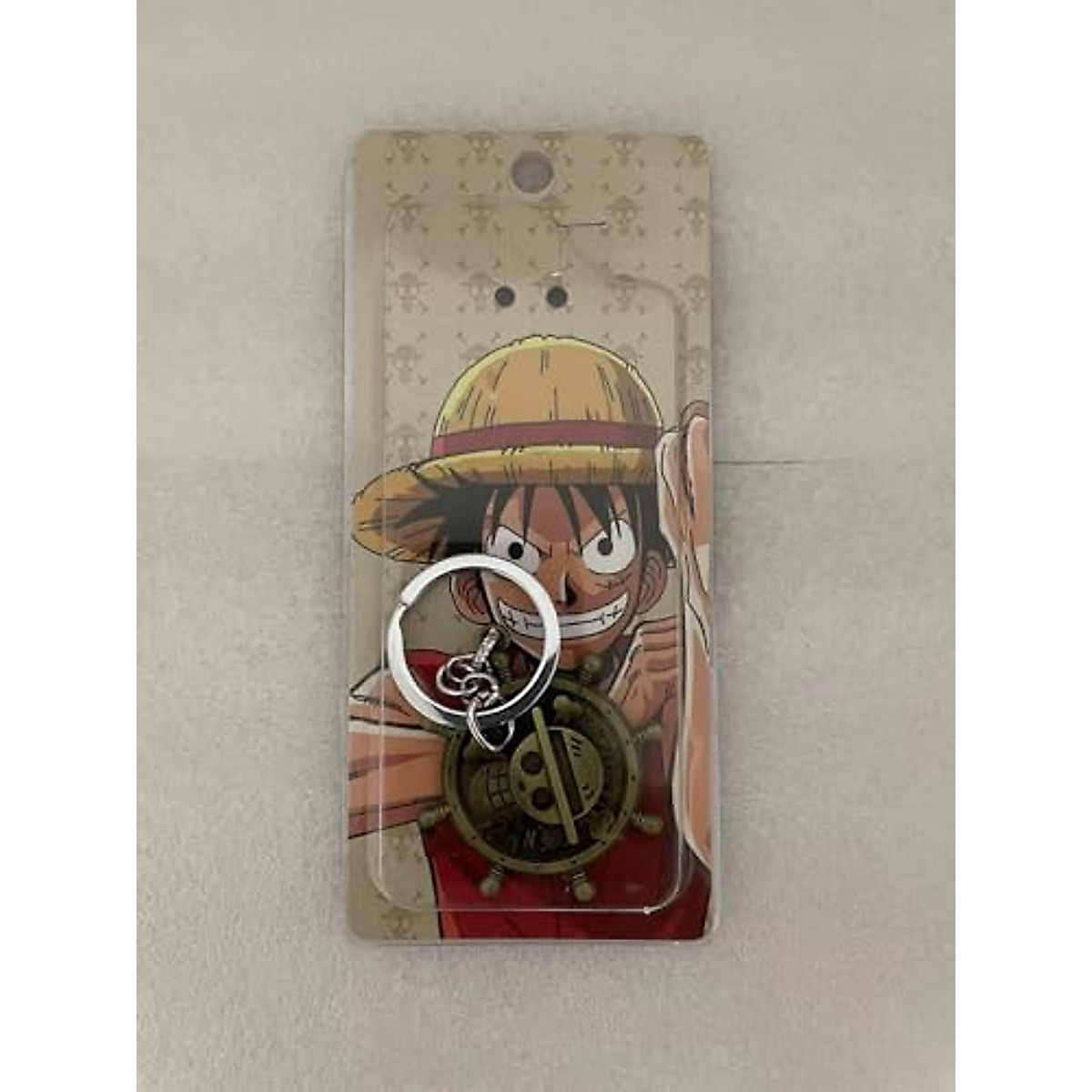 Bkinpid Anime Luffy Keychain One Piece Keychain Pirate Skull Key Chain Rotatable Keyring
