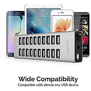 SABRENT 90W 20 Port USB 2.0 Fast Charger, 12V Power Supply Included (AX-P20C)