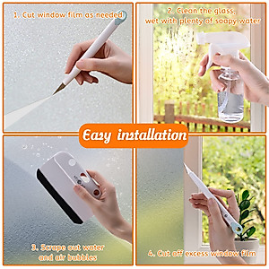 HTVRONT Window Film Kit - 4 Pcs Window Privacy Film Installation Tools, Easy to Apply Glass & Car Windows Tint Kit, Includes Felt Squeegee, Detachable Knife & 1 Extra Blade, 100ML Spray Bottle