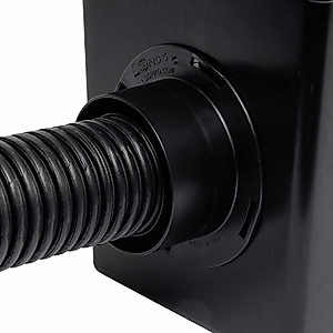 NDS 1200BKITRTL1PK Square Kit with 2-Opening Catch Basin, 2 Adapters, 1 Outlet Plug, and 1 Plastic Drain Grate, 12-Inch, for Lawns, Landscaped Areas, Black