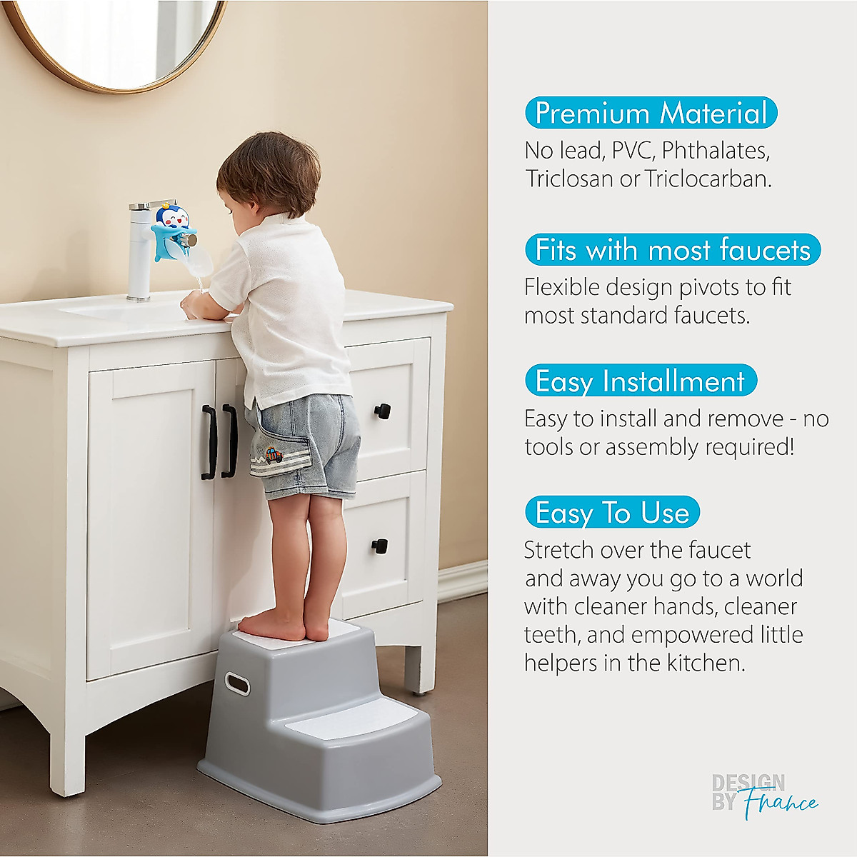 Bathroom Faucet Extender for Kids Sink Extender for Toddlers Faucet Extender Cute Penguin Faucet Extender for Toddlers Baby Kids Hand Wash Helper Bathroom Sink (1 Piece)