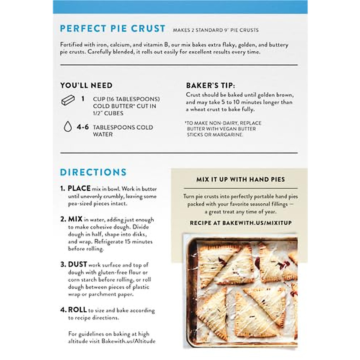 King Arthur Flour Gluten Free Pie Crust Mix, Packaging May Vary, 14 Oz