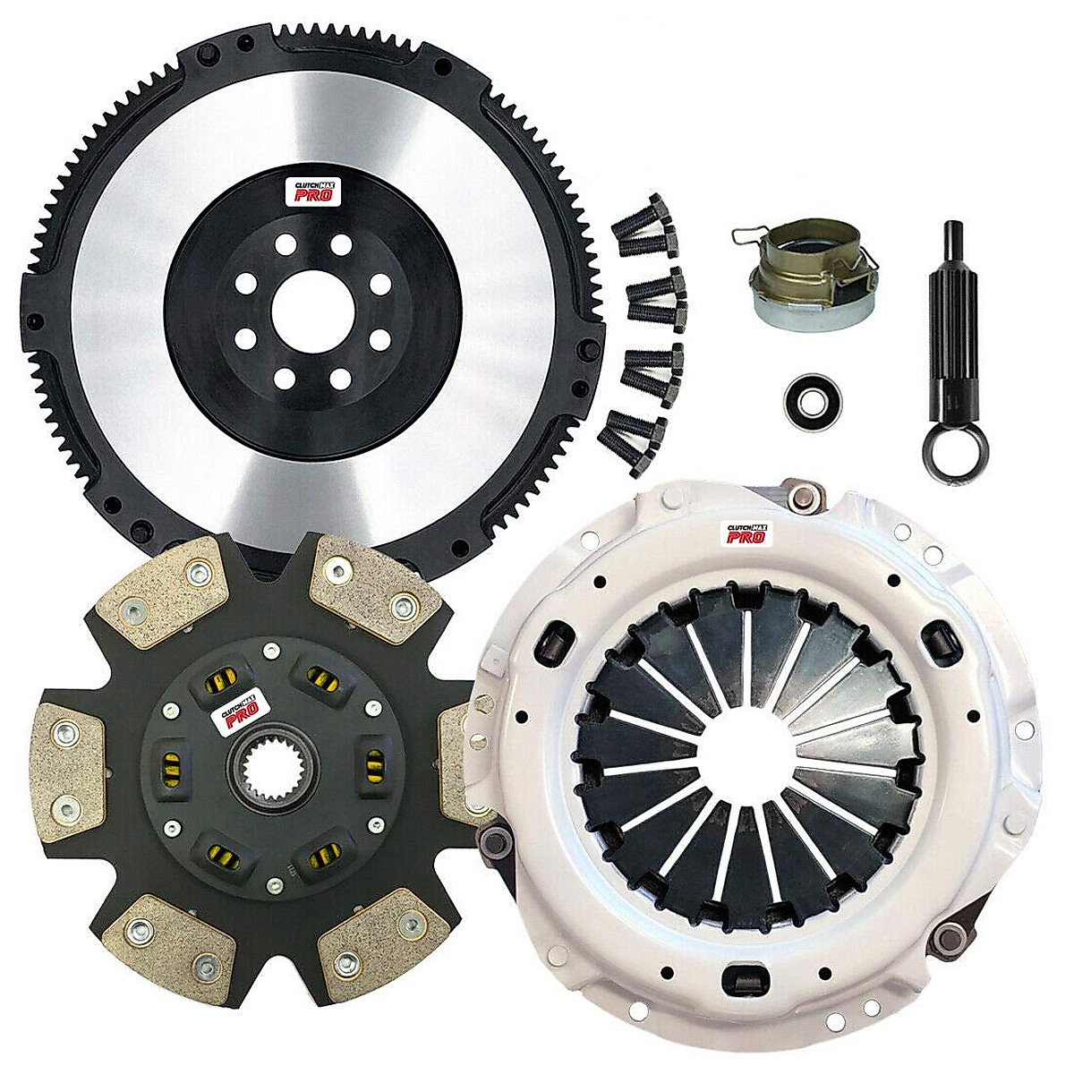 ClutchMaxPRO Performance Stage 3 Clutch Kit with Chromoly Flywheel Compatible with 1993-1998 Toyota Supra Non-Turbo 2JZGE MK4 1992-2000 Lexus SC300 W58 JDM (CP16085HDCLSF-ST3)