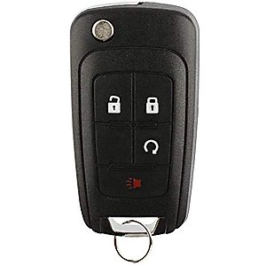 KeylessOption Keyless Car Remote Uncut Flip Ignition Key Fob Replacement for OHT01060512