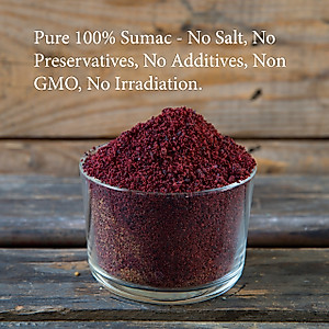 The Spice Way - Pure 100% Ground Sumac Spice, No Salt, no GMO, no Irradiation, Sumac Seasoning Powder 4 oz (resealable bag) (Sumak)