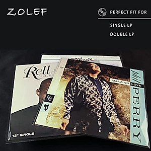 Vinyl Record Outer Sleeves 50 Pack for 12 inch Records, Loose fit, Clear Cover Protective, 3mil+ Thick, 12.79” x 12.79”, Fit for Single & Double LP Storage