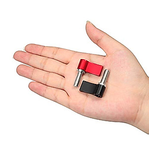 SPEEDWOX 2 Pcs M6 17mm Screw with Handle Thumb Screw Male Threading Rotating Knob Adjustable Thumb Lever Screw Rotating Knob Adjustable Thumb Lever Screw Rotating Knob with Single Wing(Red)