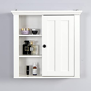 DKLGG Farmhouse Bathroom Cabinet Wall Mounted, Wood Medicine Cabinet Shelves for Bathroom with Sliding Barn Door, Hanging Wall Cabinet for Bathroom, Kitchen - 20.8'' L x 5.7'' W x 20'' H