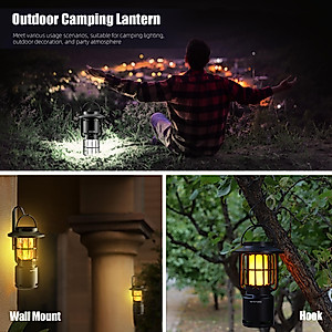 RETEYUNG Outdoor Bluetooth LED Flame Light Speaker With Wall Mount/Hook, IP65 Waterproof for Patio/Party/Camping - Portable Wireless for Men Women Fathers