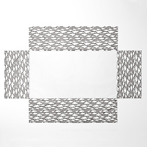 Bacati Clouds in The City Grey Clouds Crib/Toddler Bed Skirt Dust Ruffle, White/Grey