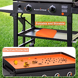 28 Inch Mat for Blackstone, 100% Food-Graded Silicone Griddle Cover with 2 Dishwashing Sponges