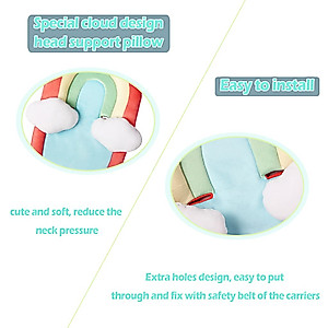 vocheer Baby Stroller Cushion, Convertible Car Seats Insert Soft Baby Stroller Liner Pram Head and Body Support Pillow for Newborn, Red Rainbow