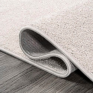 JONATHAN Y SEU100D-4 Haze Solid Low-Pile Indoor Area-Rug Casual Contemporary Solid Traditional Easy -Cleaning Bedroom Kitchen Living Room Non Shedding, 4 ft x 6 ft, Ivory