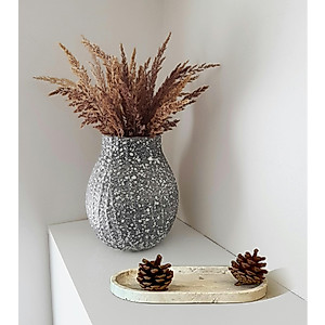 Natural Oval Beige Marble Tray 11.8 x 5.9inches, Travertine Stone Tray Bathroom Vanity Tray Catchall Tray for Jewelry Perfume Candle, Large Decorative Tray for Nightstand/Bedroom/Counter/Home Decor