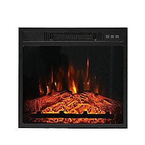 18" Electric Fireplace Heater for TV Stand, Recessed 1400 W Electric Stove Heater with Remote Control