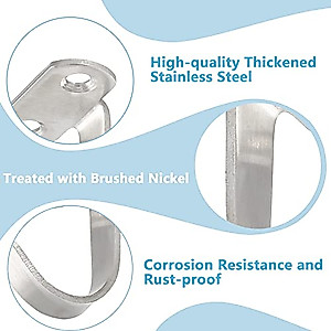 Bivethoi 12 Pcs Stainless Steel Screw Mounted Ceiling Hooks, Under-Shelf Clothes Hook, Heavy Duty Towel/Robe Coat Hook Hanger J-Shaped Hook for Bathroom Kitchen Cabinet Decoration