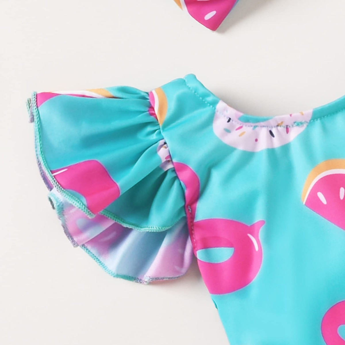 Toddler Baby Girl Flamingo Swimsuit Newborn Girls One Piece Ruffle Bathing Suit with Headband Summer Bikini Swimwear for Infant Girl(Flamingo,6-12 Months)