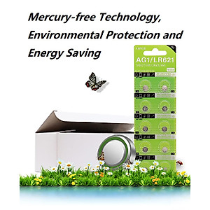 Cotchear AG1 Coin Battery 10pcs/Pack LR621 364 SR621SW 621 LR60 CX60 Alkaline 1.55V Button Cell Batteries for Watch Toy