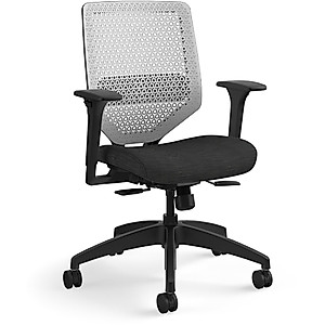 HON, SVR1AILC10TK, Solve Series ReActiv Back Task Chair, Supports up to 300 lbs., Ink Seat/Titanium Back, Black Base