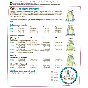 KWIK-SEW PATTERNS K0169 Toddlers' Dresses