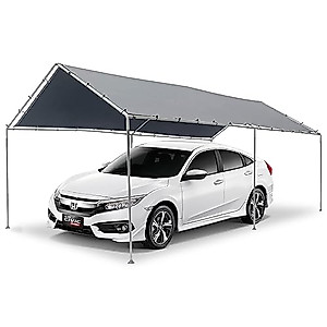 King Canopy Original 10-Feet by 20-Feet, 1 3/8-Inch Steel Frame, 6-Leg, Carport, Grey, KMK1PCS