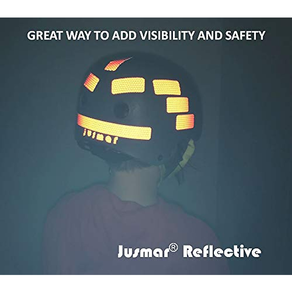 Jusmar Waterproof Red Reflective Stickers (5 Pack) 45pcs High Intensity Reflector Decals for Hard and Flat Surfaces, for Night Visibility