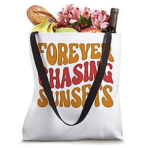 Forever Chasing Sunset Retro good Vibes Aesthetic Trendy Tote Bag