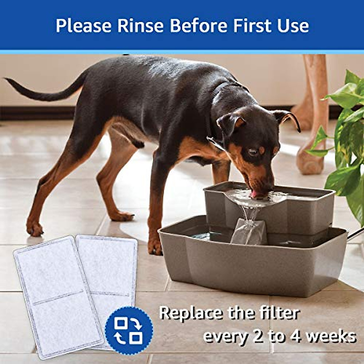 MyfatBOSS Charcoal Water Filter, Replacement Carbon Filters (2-Chamber) Dog and Cat Water Fountain Filters Compatible with Drinkwell Pet Fountain, 12 Filters