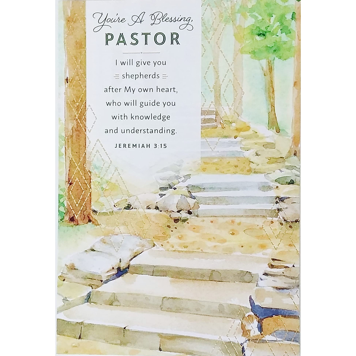 Greeting Card You're A Blessing Pastor - So Thankful For Your Encouragement Leadership and Faithful Ministry In Our Church - Clergy Appreciation