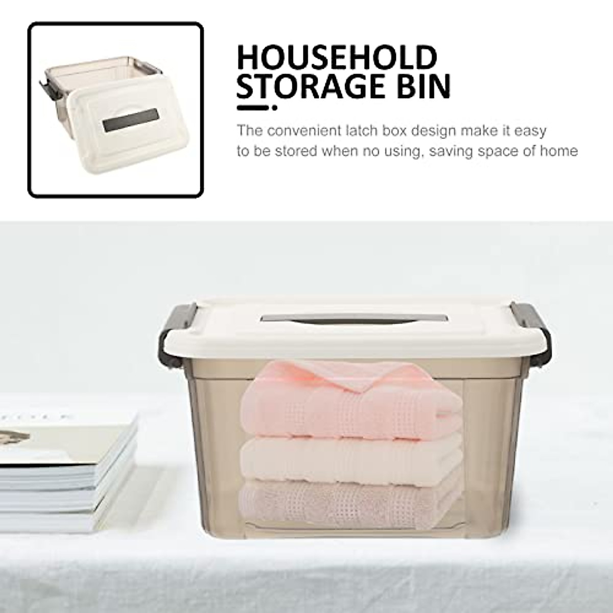 OUNONA Toy Bin Organizer Plastic Storage Box Toys Sorting Organizers Sundries Bin Tote Organizing Container with Lid Clear Stackable Latching Box Laundry Bucket