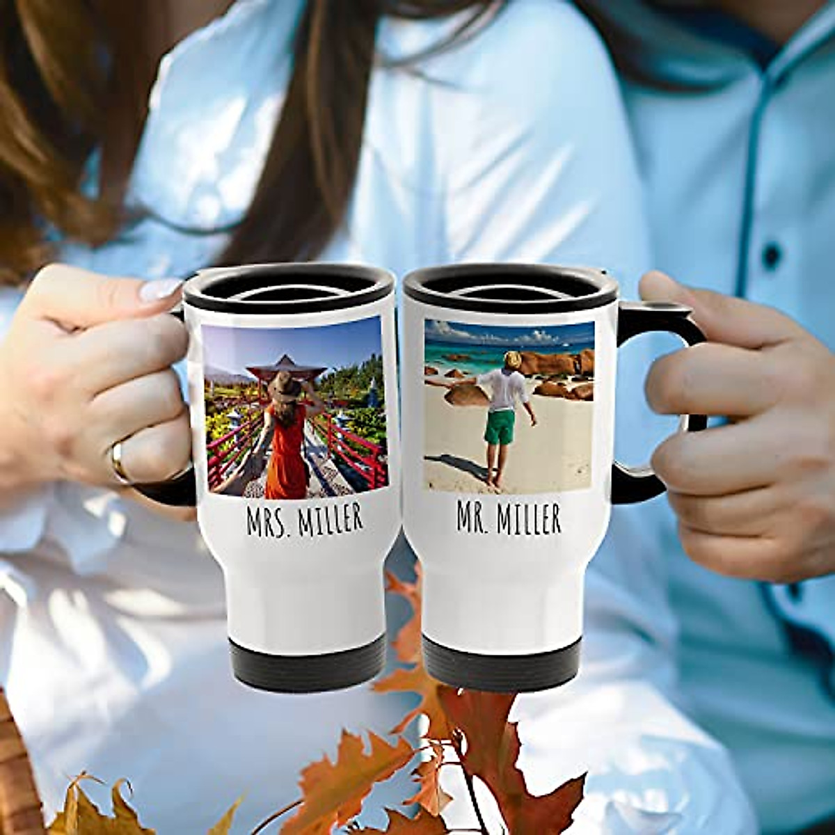 Personalized Travel Mugs with Picture - Custom Travel Mug with Photo, 14oz Photo Travel Mug, Custom Tumbler Personalized, Personalized Travel Coffee Mug with Lid