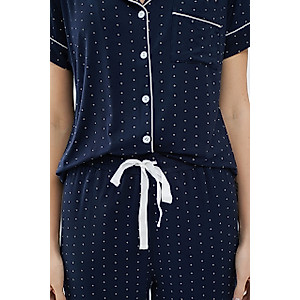 Joyaria Womens Bamboo Viscose Pajamas Set Cooling Moisture Wicking Pjs Night Sweats Sleepwear(White, Small)