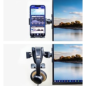 2-in-1 Phone Holder & Headphones Holder Mount for Home and Office Only by GadgetRest, Gravity Phone Mount, Fits All iPhones (Except iPhone 4),Fits All Samsung Galaxy Phones & Many More!