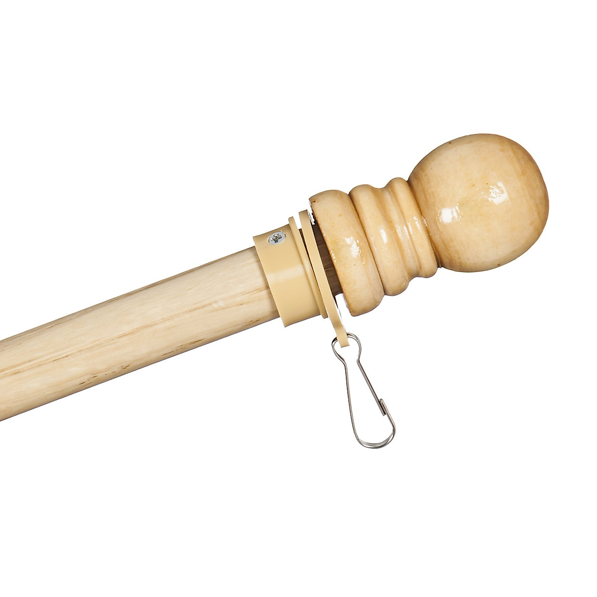 Evergreen Solid Wood 56" Flag Pole | Single Flag Holder Tangle Free Clip| 3x5 American Flags with Pole Sleeve or Grommets | Residential or Commercial