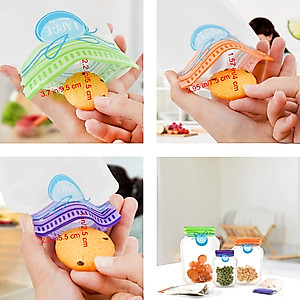 Enkrio 30 Pcs Mason Jar Zipper Bags Reusable Snack Bags Airtight Seal Bags for Kitchen Picnic (5S 10M 15L)