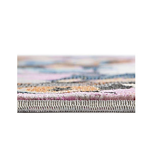 Unique Loom Blossom Collection Area Rug - Negril (4' x 6' Rectangle, Multi/ Black)