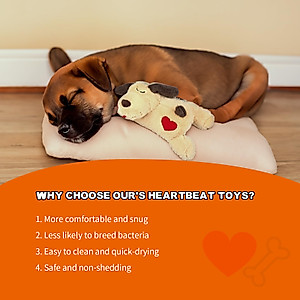 Beverly Shark Puppy Heartbeat Toy Dog Anxiety Relief Calming Aid Puppy Heartbeat Stuffed Animal Behavioral Training Sleep Aid Comfort Soother Plush Toy for Puppies Cats (Brown-1) (Yellow)