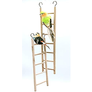 2pcs Wooden Ladder for Bird Parrot Ladder Cage Climbing Toy Birdie Basics (5 Step & 7 Step)